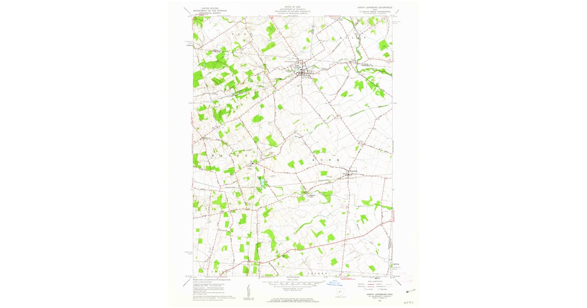 1961 Map of North Lewisburg, OH — High-Res | Pastmaps