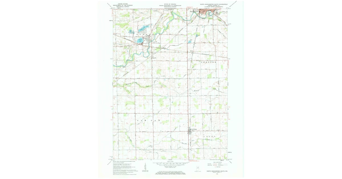 1961 Map of North Manchester South, Wabash County, IN — High-Res | Pastmaps