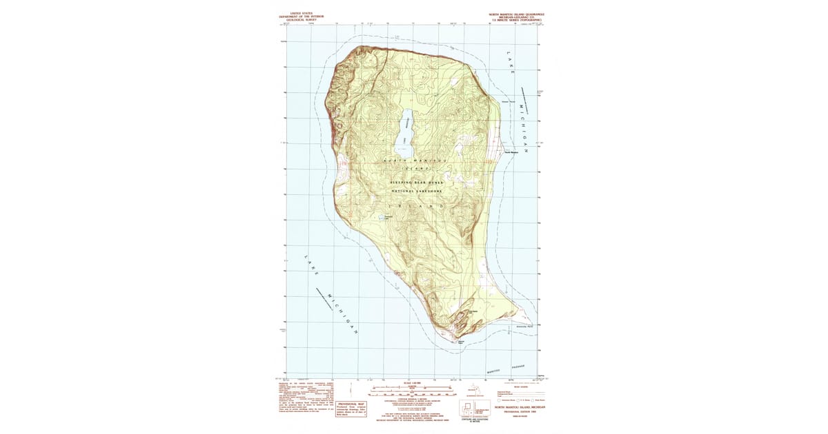 1983 Map of North Manitou Island, Leelanau County, MI — High-Res | Pastmaps