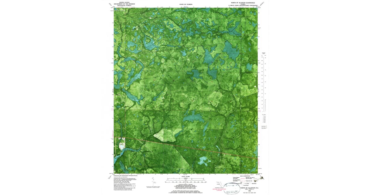 1982 Map of North Of Allanton, Bay County, FL — High-Res | Pastmaps