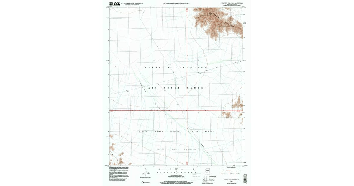 1996 Map of North of Isla Pinta, Yuma County, AZ — High-Res | Pastmaps