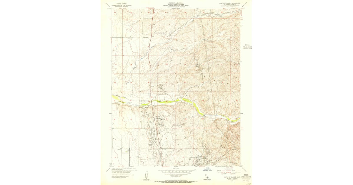 1954 Map of North of Oildale, Kern County, CA — High-Res | Pastmaps
