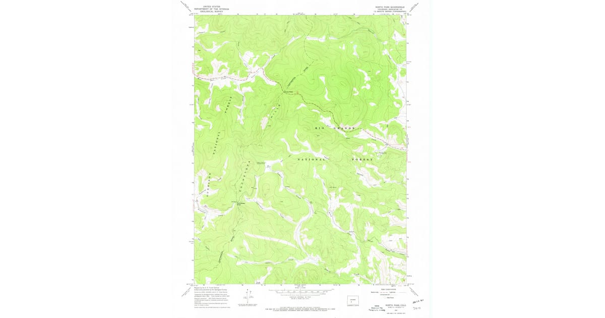 1967 Map of North Pass, Saguache County, CO — High-Res | Pastmaps