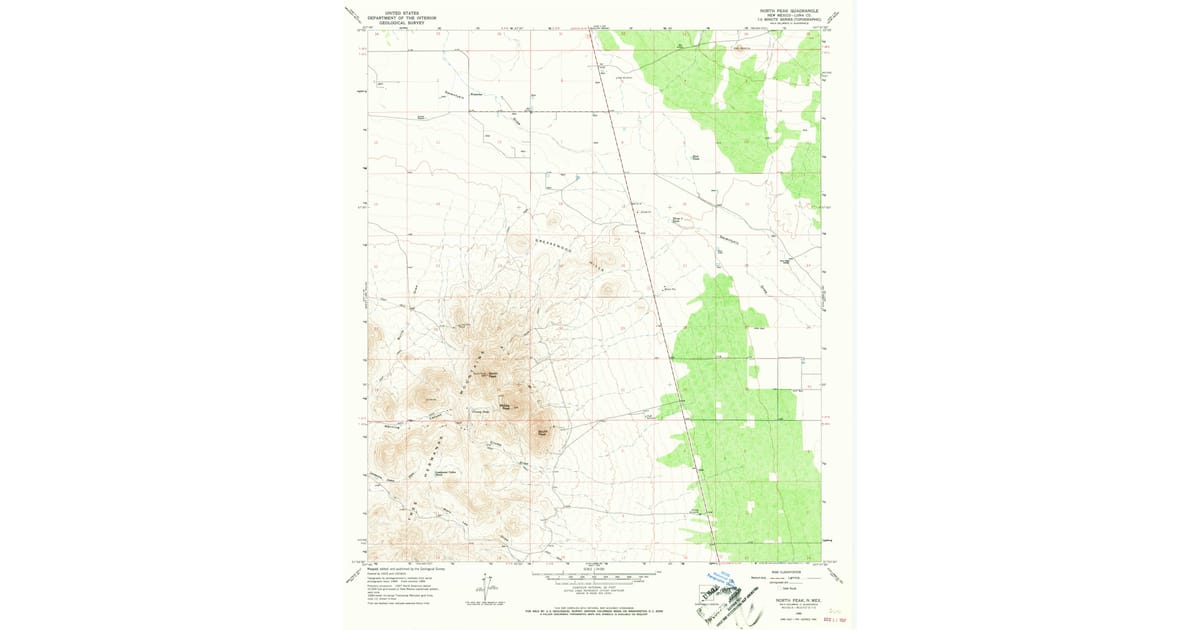 1965 Map of North Peak, Luna County, NM — High-Res | Pastmaps