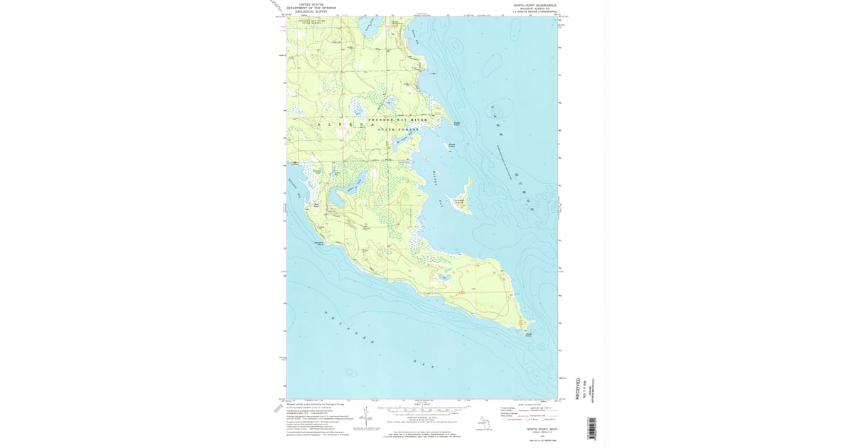 1971 Map of North Point, Alpena County, MI — High-Res | Pastmaps