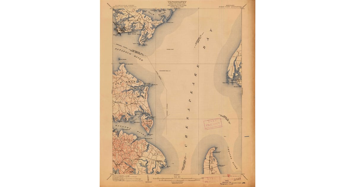1904 Map of North Point, Anne Arundel County, MD — High-Res, 1913 Print ...