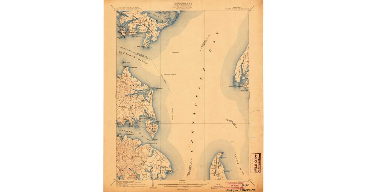 1904 Map of North Point, Anne Arundel County, MD — High-Res | Pastmaps