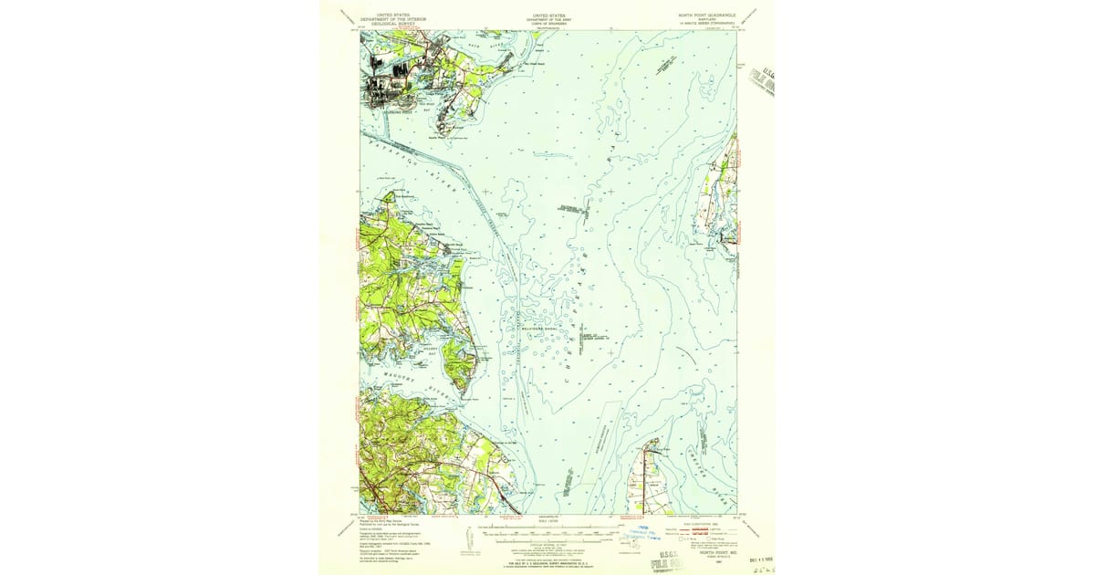 1947 Map of North Point, Anne Arundel County, MD — High-Res | Pastmaps