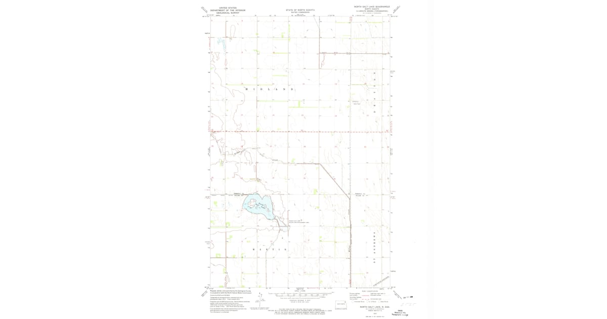 1972 Map of North Salt Lake, Pembina County, ND — High-Res | Pastmaps