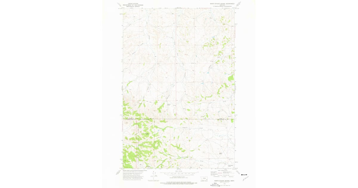 1973 Map of North Stacey School, Custer County, MT — High-Res | Pastmaps