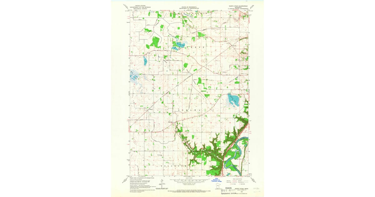 1965 Map of North Star, Nicollet County, MN — High-Res | Pastmaps