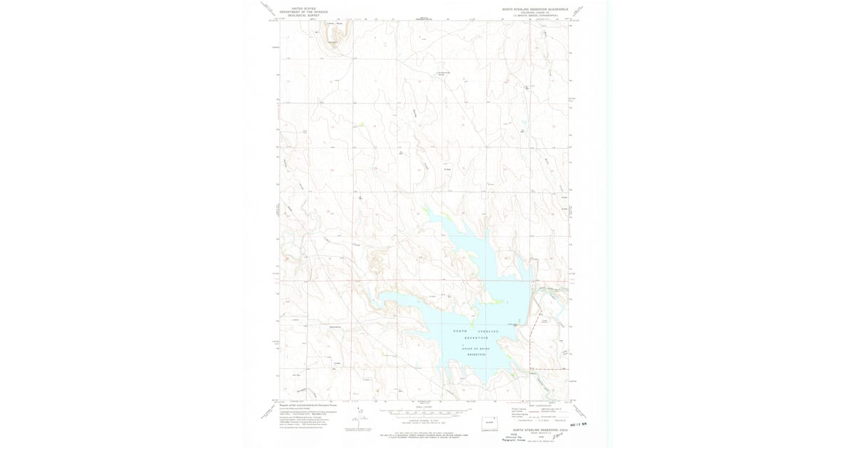 1978 Map of North Sterling Reservoir, Logan County, CO — High-Res | Pastmaps