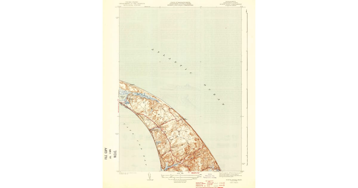 1944 Map of North Truro, Barnstable County, MA — High-Res | Pastmaps
