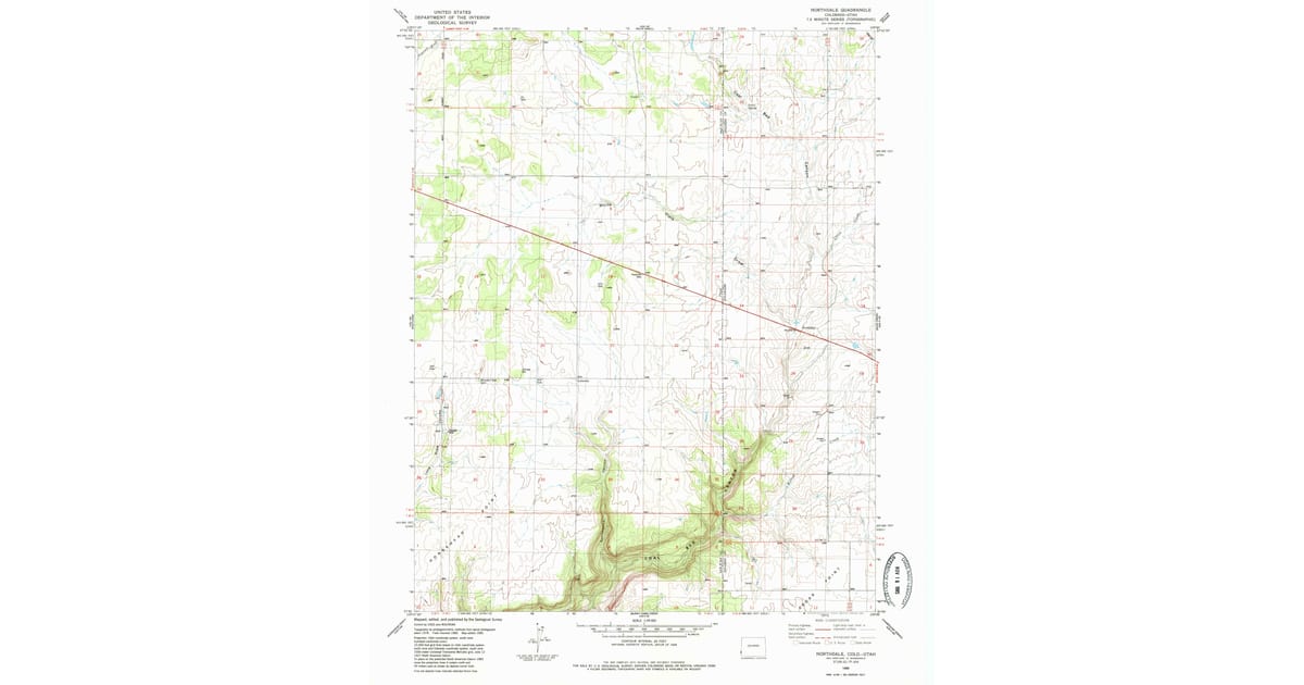 1985 Map of Northdale, Dolores County, CO — High-Res | Pastmaps