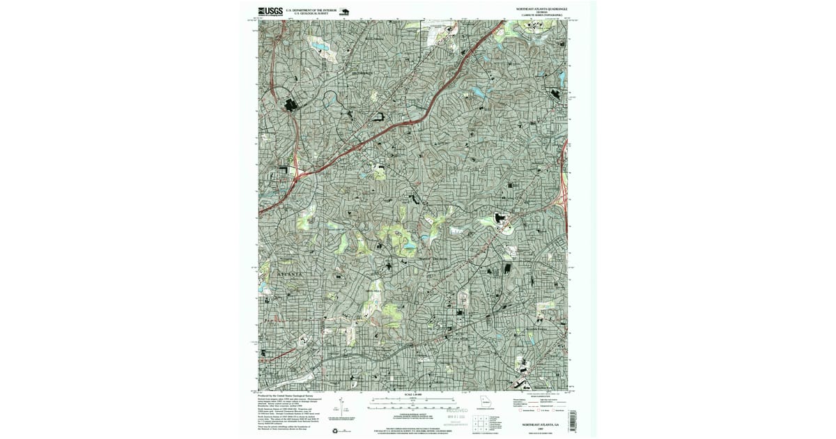 1997 Map of Northeast Atlanta, DeKalb County, GA — High-Res | Pastmaps
