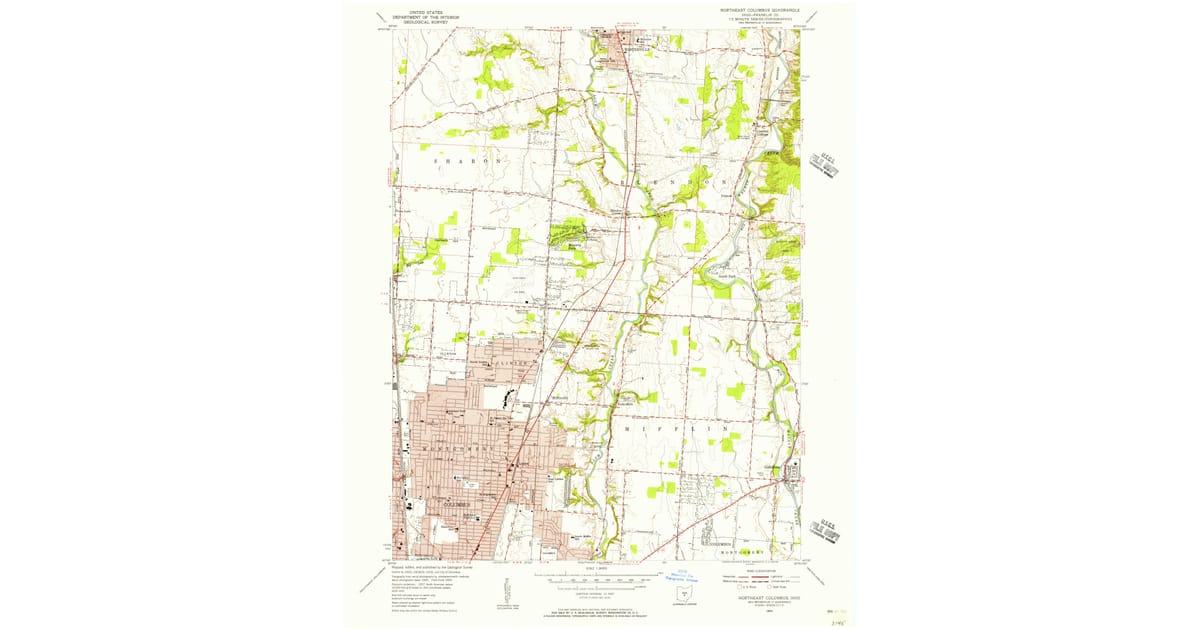 1954 Map of Northeast Columbus, Franklin County, OH — High-Res | Pastmaps