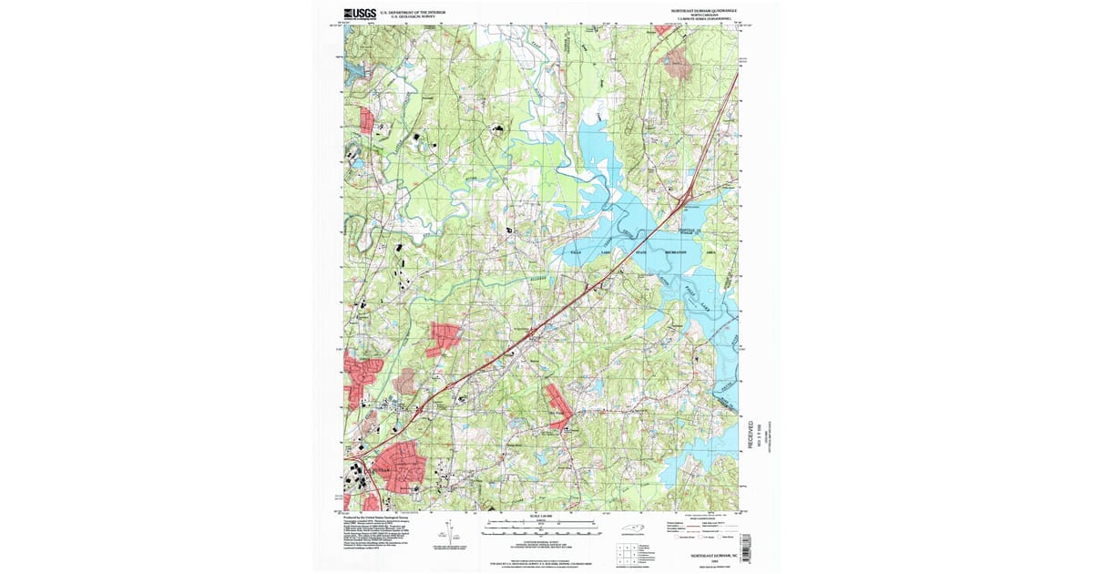 1993 Map of Northeast Durham, Durham County, NC — High-Res | Pastmaps