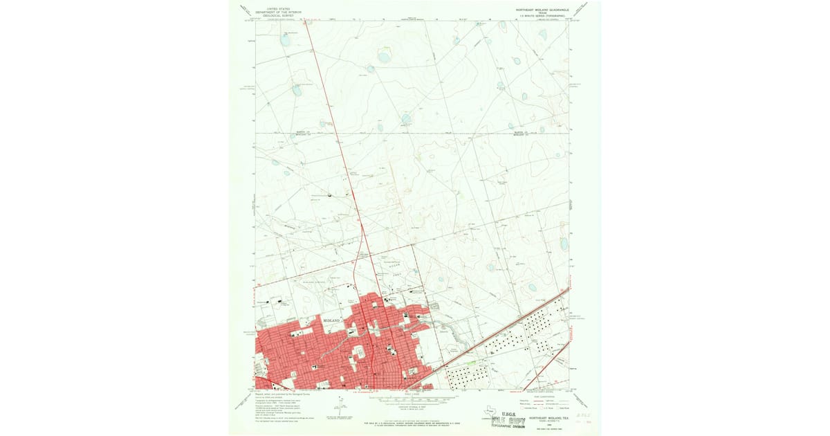 1965 Map of Northeast Midland, Midland County, TX — High-Res | Pastmaps