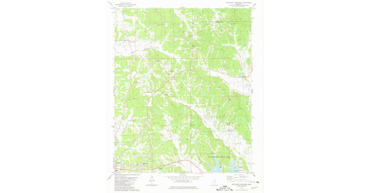 1980 Map of Northeast Pontotoc, Pontotoc County, MS — High-Res | Pastmaps