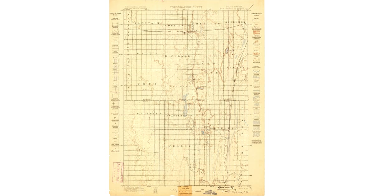 Old Maps of Athol Township, SD for Academic Research | Pastmaps