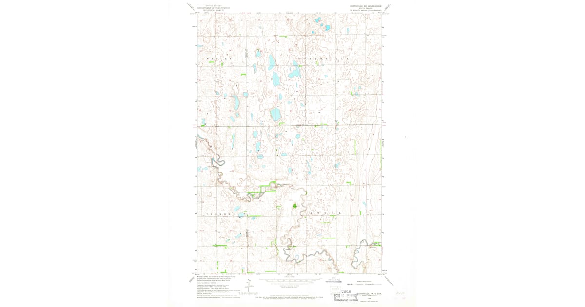 1966 Map of Northville SW, Spink County, SD — High-Res | Pastmaps