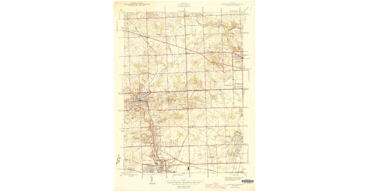 1945 Map of Northville, MI — High-Res | Pastmaps