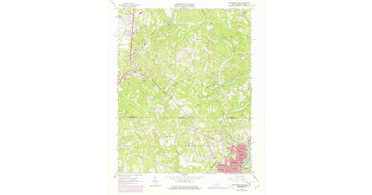 1965 Map of Northwest Eden, Rockingham County, VA — High-Res | Pastmaps