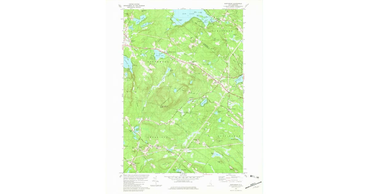 1981 Map of Northwood, Rockingham County, NH — High-Res | Pastmaps
