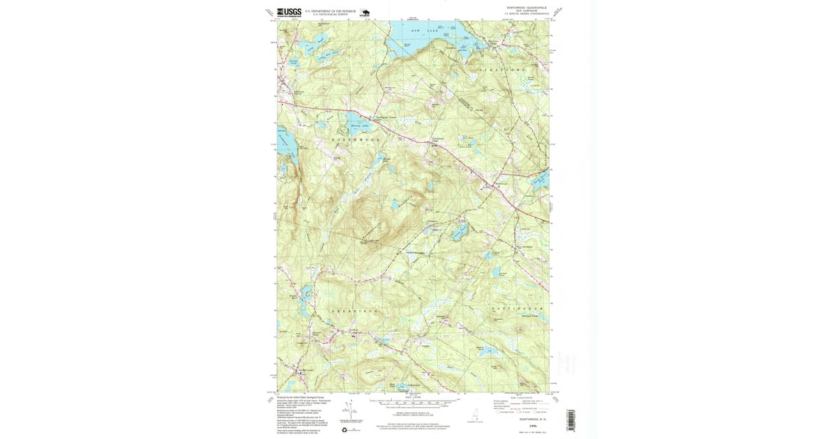 1995 Map of Northwood, Rockingham County, NH — High-Res | Pastmaps