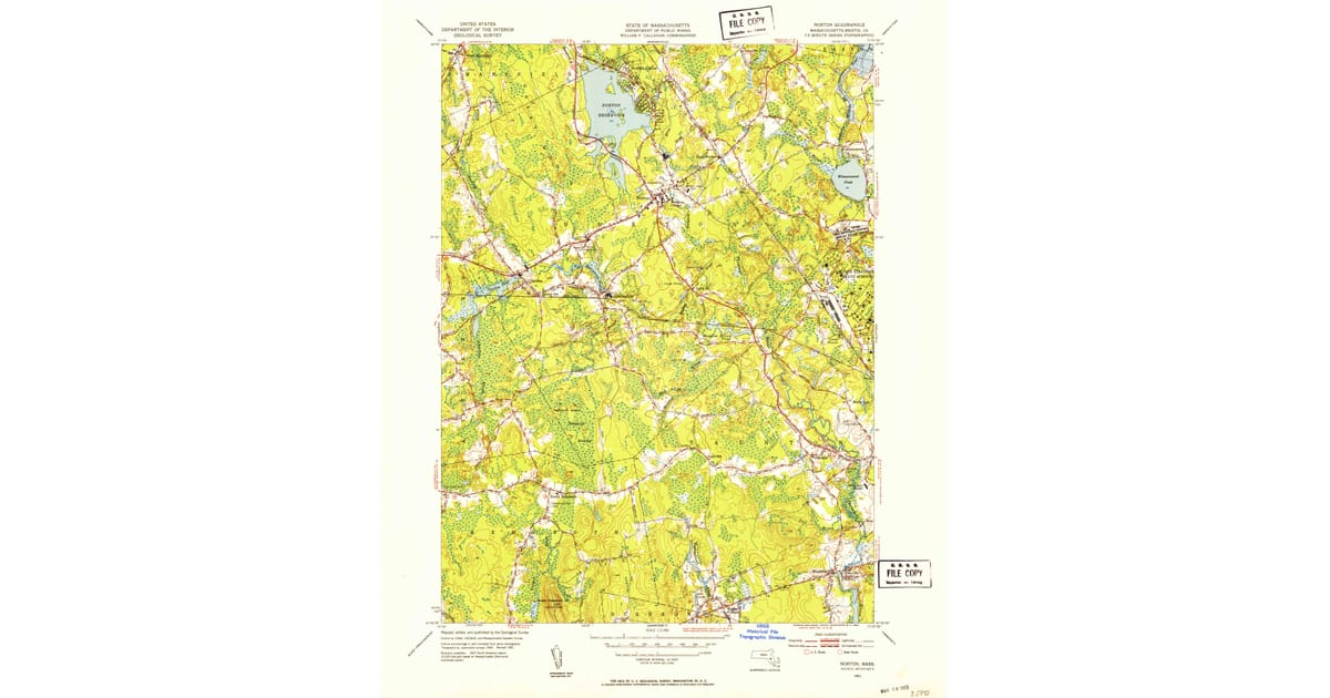 1951 Map of Norton, Bristol County, MA — High-Res | Pastmaps