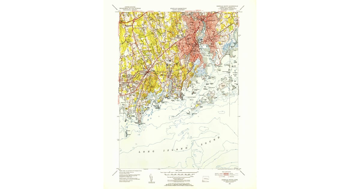 1951 Map of Norwalk South, Fairfield County, CT — High-Res | Pastmaps