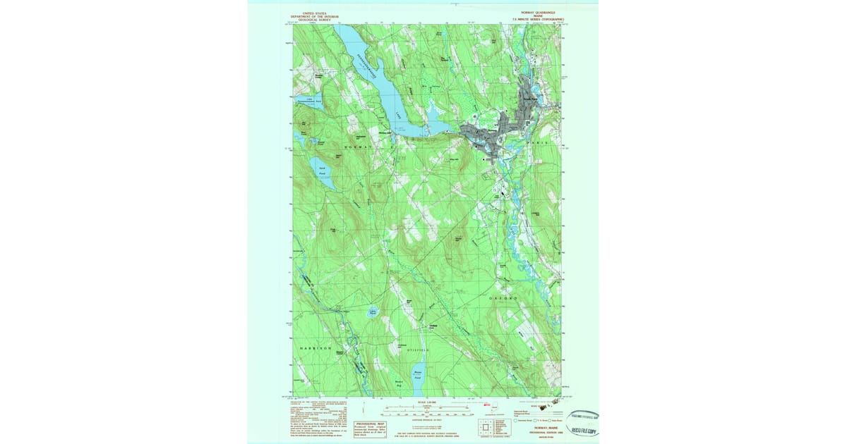 1983 Map of Norway, Oxford County, ME — High-Res | Pastmaps
