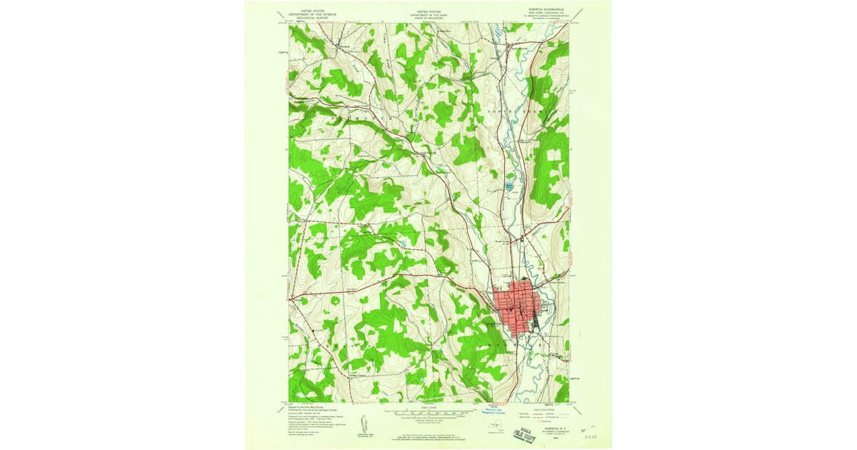 1943 Map of Norwich, NY — High-Res | Pastmaps