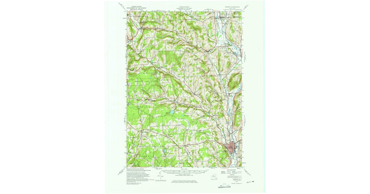 1943 Map of Norwich, NY — High-Res | Pastmaps