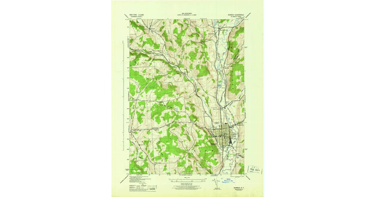 1944 Map of Norwich, NY — High-Res | Pastmaps