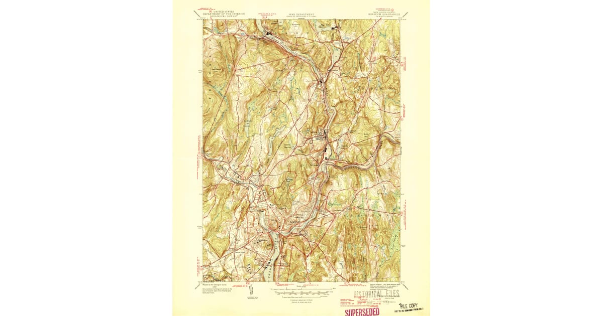 1946 Map of Norwich, CT — High-Res | Pastmaps