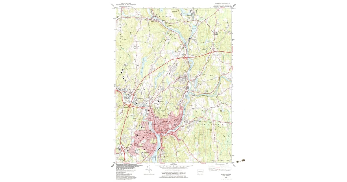 1983 Map of Norwich, CT — High-Res | Pastmaps