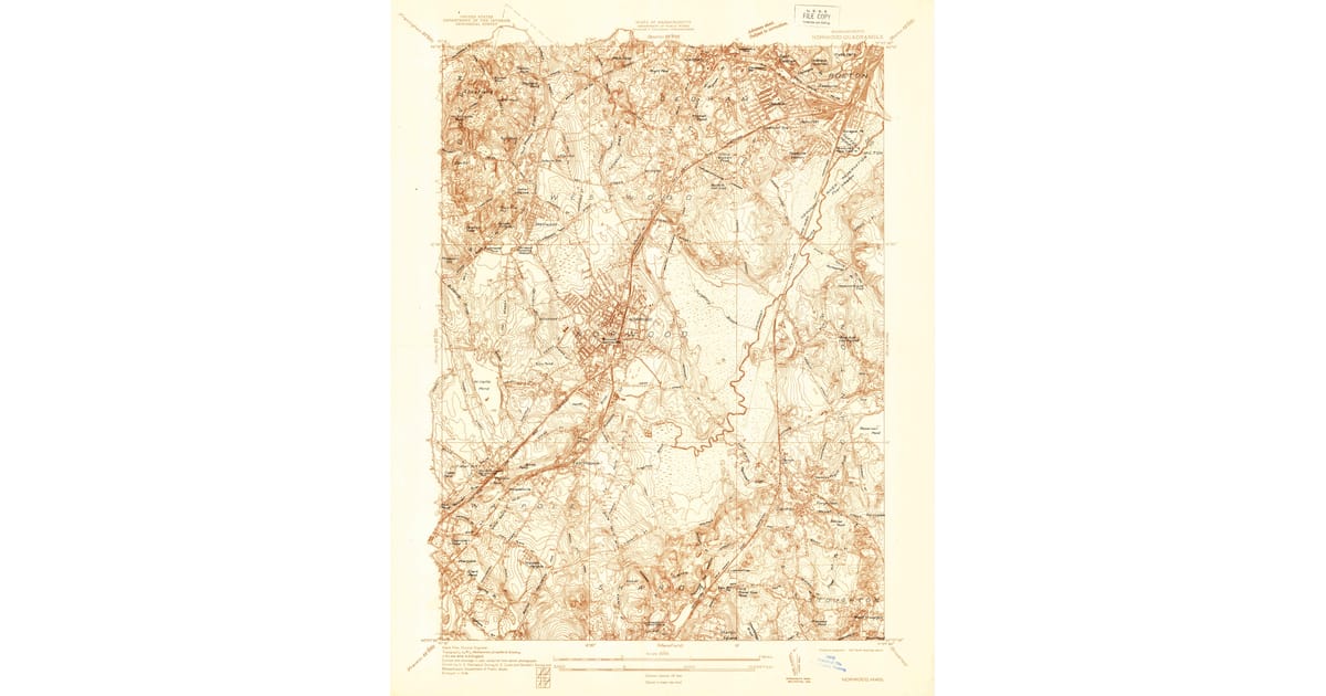 1936 Map of Norwood, Norfolk County, MA — High-Res | Pastmaps