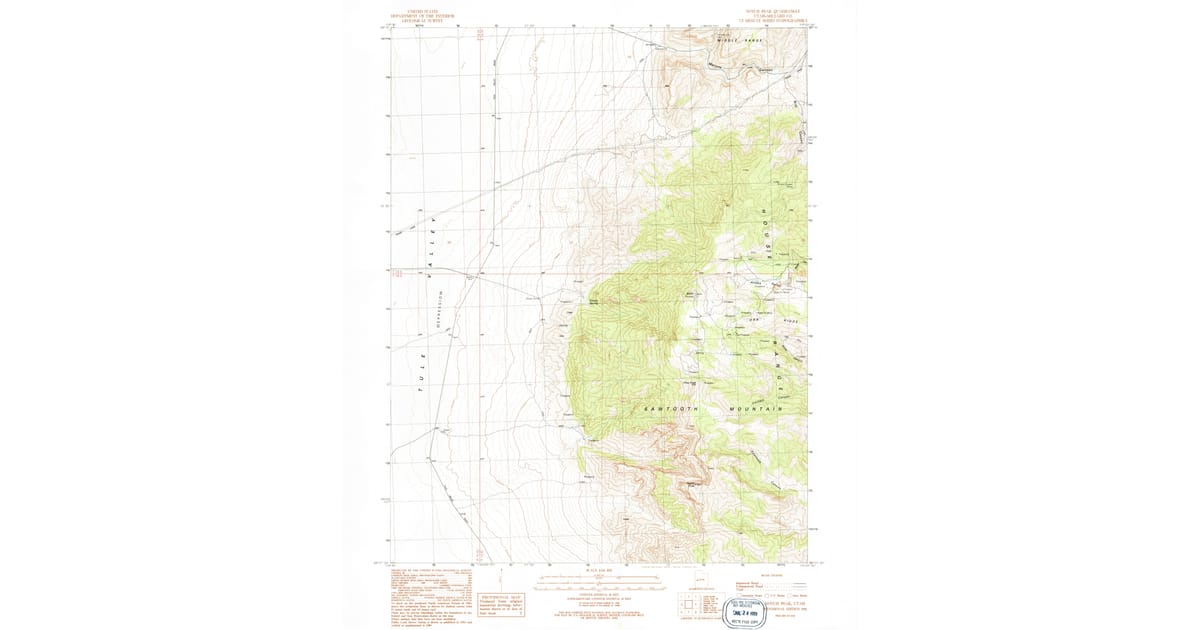 1991 Map of Notch Peak, Millard County, UT — High-Res | Pastmaps