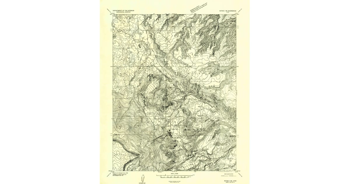 1952 Map of Notom 3 NE, Wayne County, UT — High-Res | Pastmaps