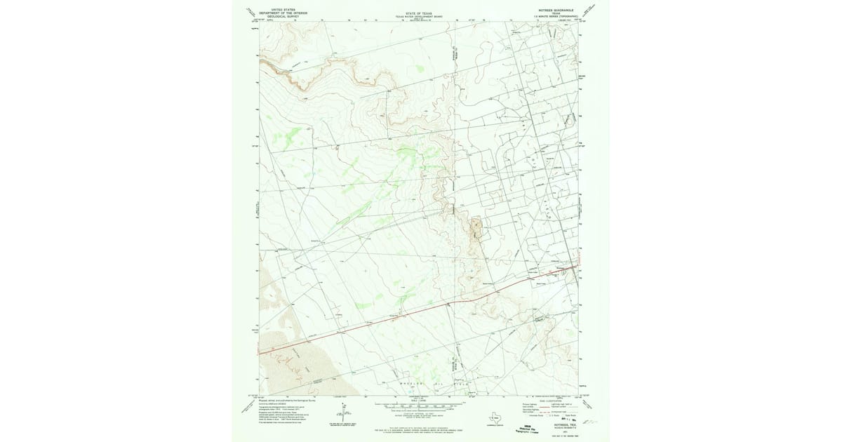 1971 Map of Notrees, Winkler County, TX — High-Res | Pastmaps