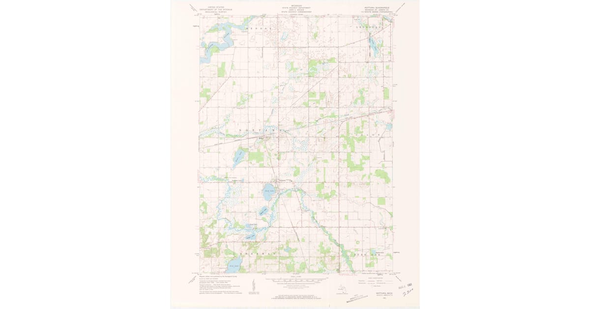 1961 Map of Nottawa, St. Joseph County, MI — High-Res | Pastmaps
