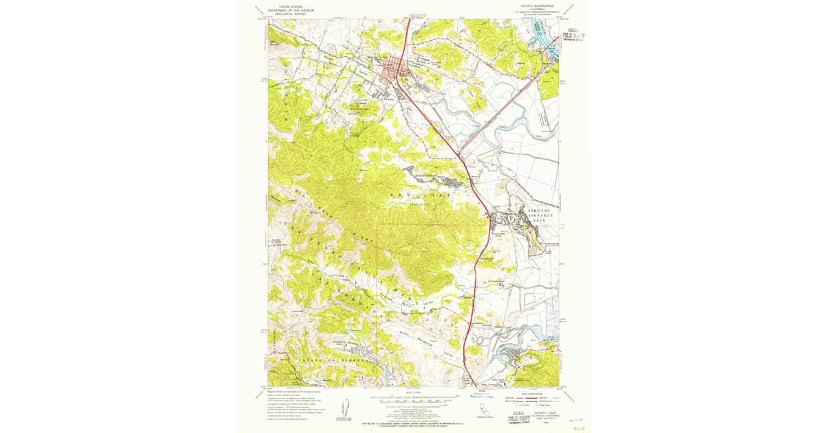 1954 Map of Novato, CA — High-Res | Pastmaps