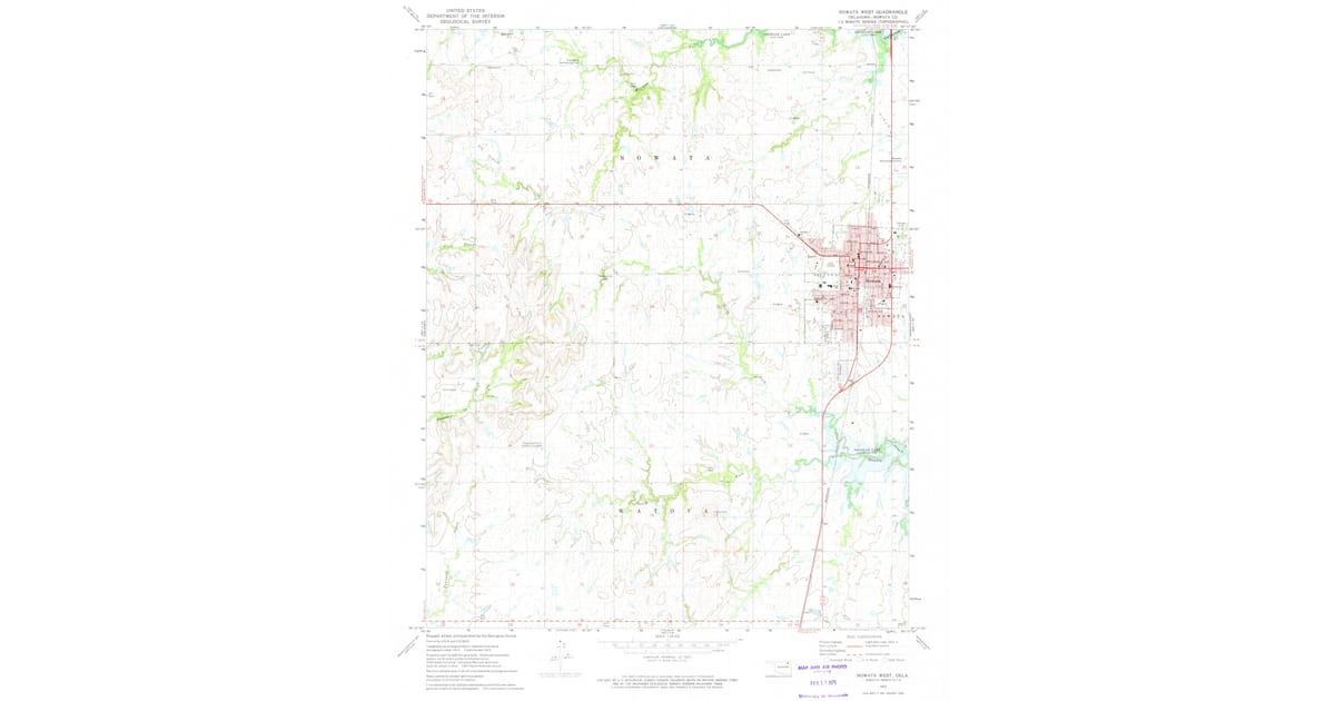 1972 Map of Nowata West, Nowata County, OK — High-Res | Pastmaps