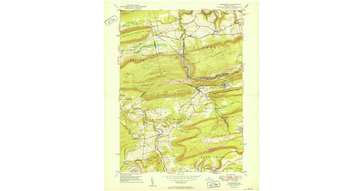 1950 Map of Nuremberg, PA — High-Res, 1950 Print #2 | Pastmaps