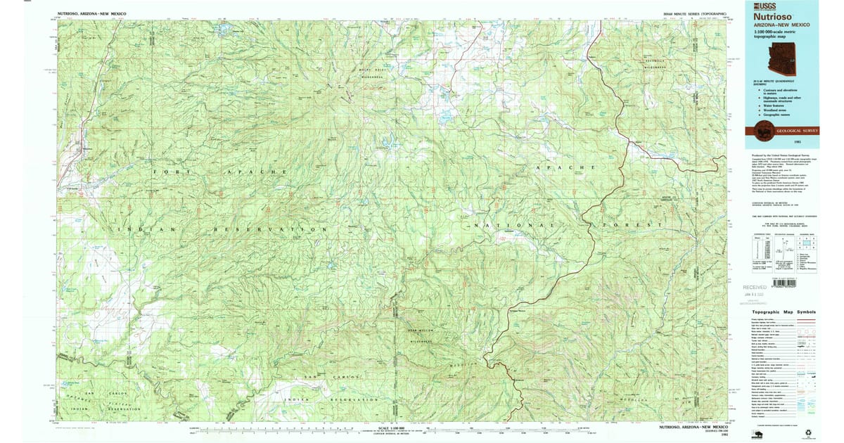 1981 Map of Nutrioso, AZ — High-Res, 1996 Print #2 | Pastmaps