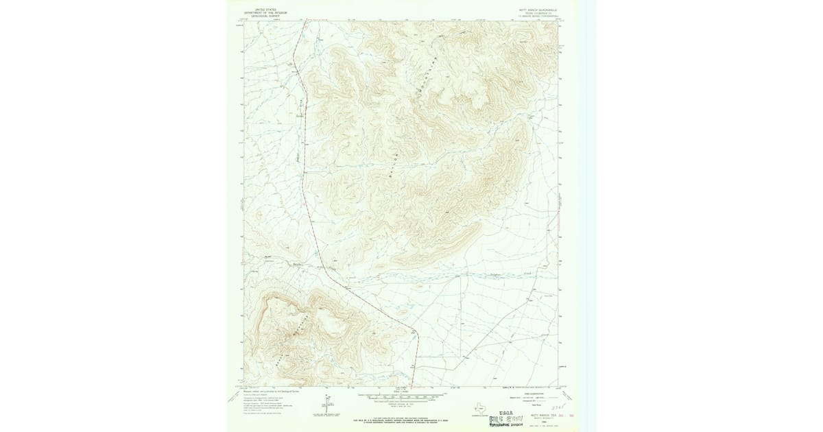1964 Map of Nutt Ranch, Culberson County, TX — High-Res | Pastmaps