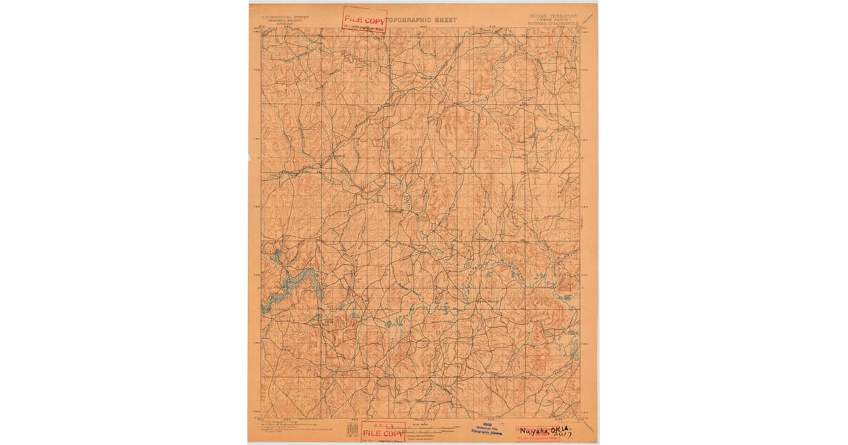1901 Map of Nuyaka, Creek County, OK — High-Res | Pastmaps