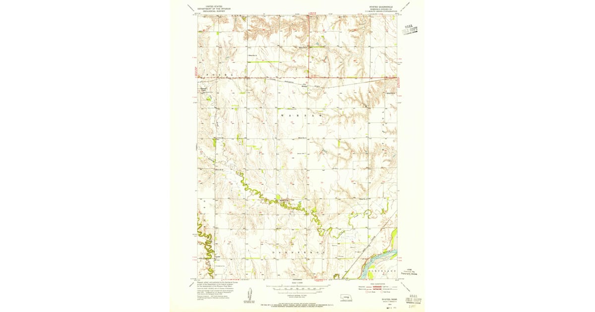 1953 Map of Nysted, Howard County, NE — High-Res | Pastmaps