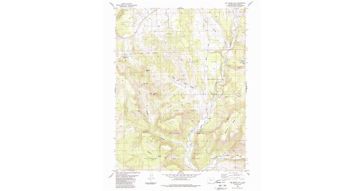 1984 Map of Oak Brush Hill, Archuleta County, CO — High-Res | Pastmaps